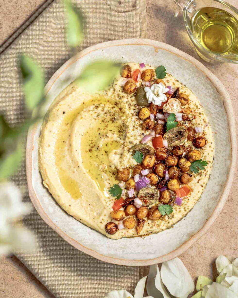 Hummus With Spiced Crispy Chickpeas - ArpitasFoodPod